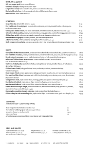 À la Carte menu – The Goose & Gander